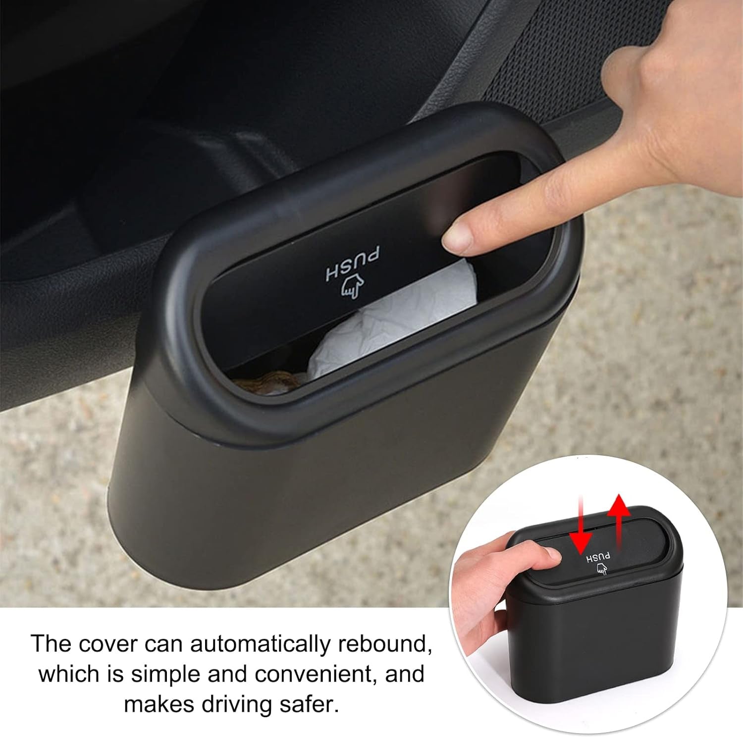 Mini Car Trash Can with Lid (Plastic, 1 Pc) – ALL MY WISH