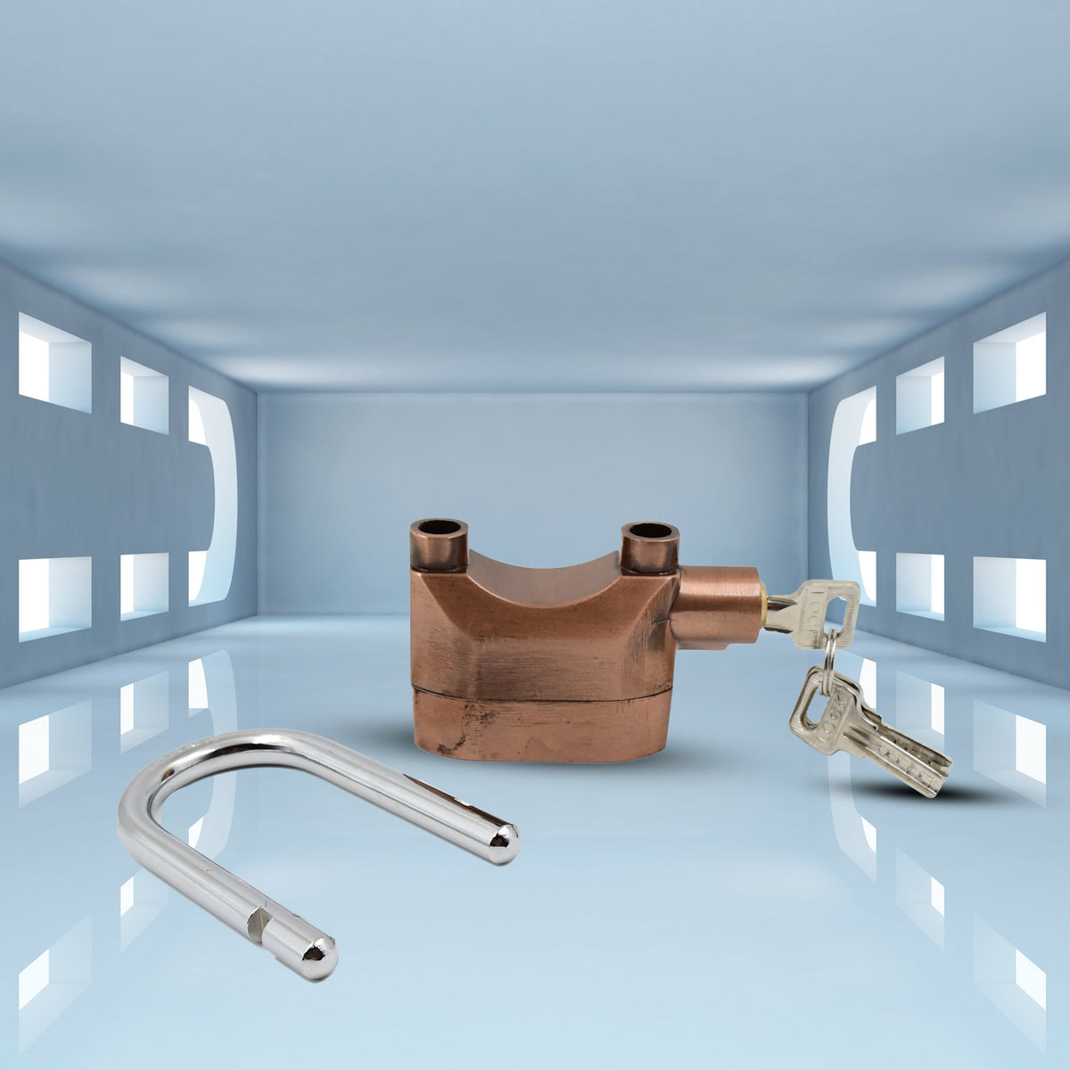 Brown Metallic Security Alarm Lock System with 3 Keys – ALL MY WISH