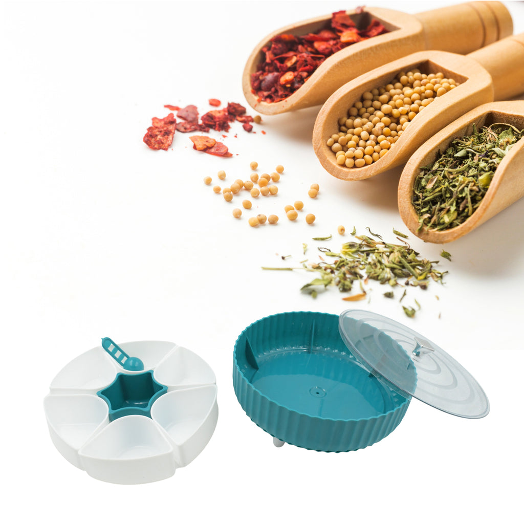 Revolving Spice Box, 7 Compartments Plastic Storage – ALL MY WISH