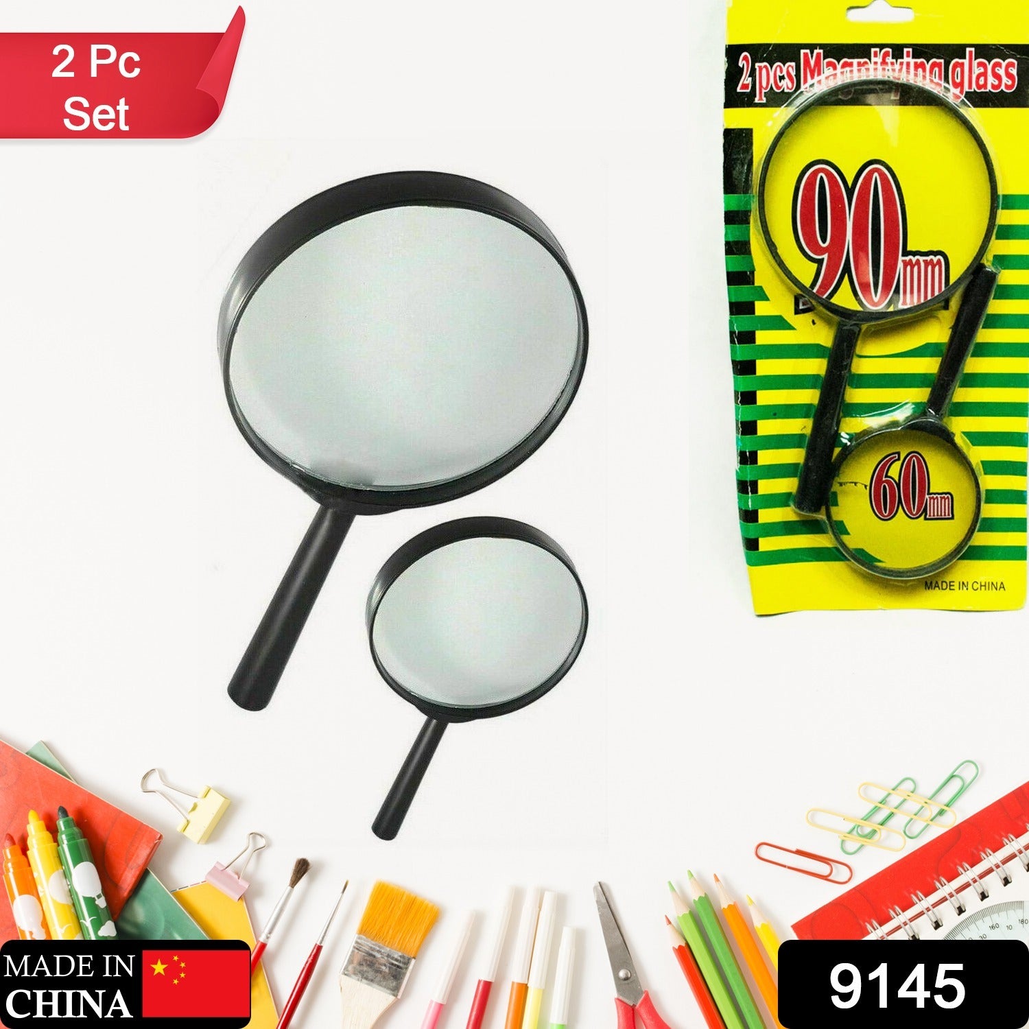Glass Magnifying Glass Set (2pc, 90mm & 60mm) – ALL MY WISH