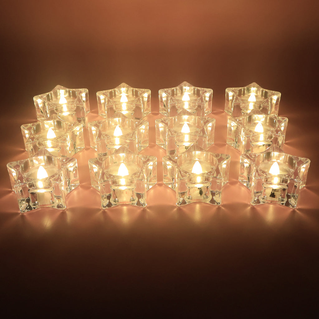 Set Of 12 Led Crystal-effect Flameless Smokeless Candles – ALL MY WISH