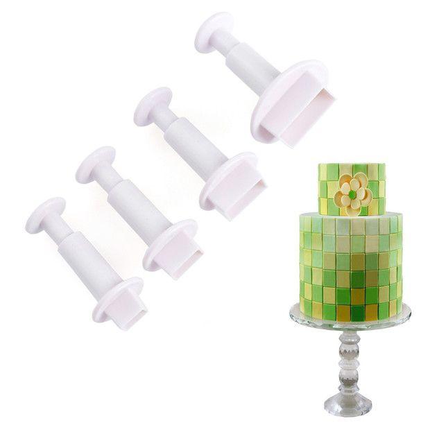 Buy 4 Pcs Rectangle Shape Fondant Plunger Cutter Tool - ALLMYWISH.COM ...